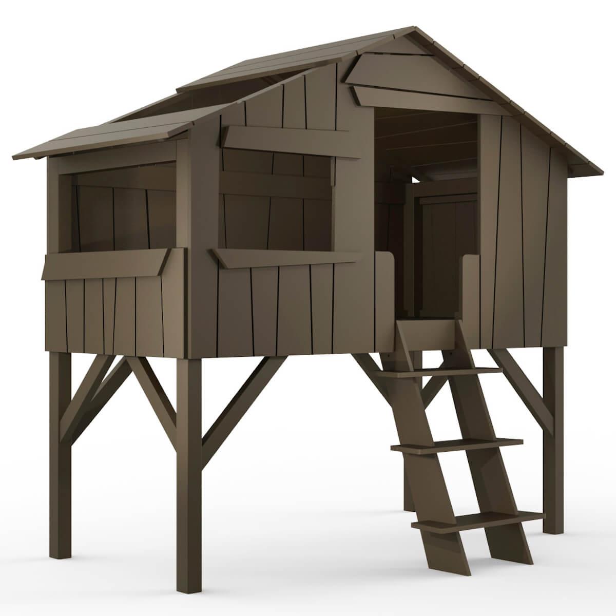 Lit Cabane Superposé Toboggan 90x190cm Tilleul Mathy By Bols Naturel